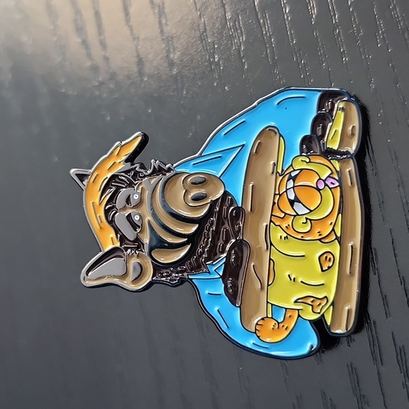 None | Jewelry | Alf With Garfield Sandwich Inspired Enamel Pin | Poshmark